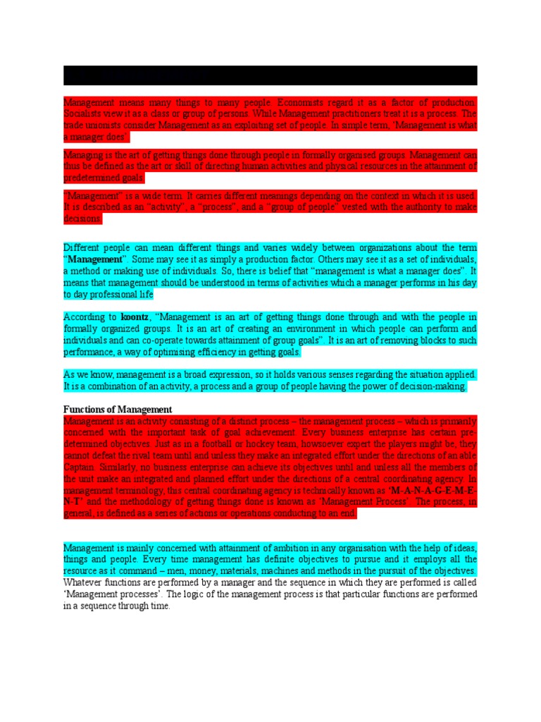 Functions Of Management PDF Human Resources Employment