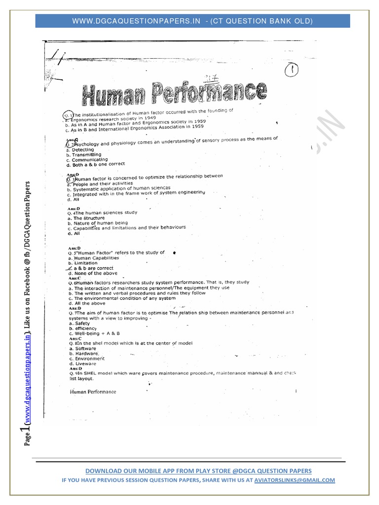 Human Factor Questions | Download Free PDF | Google Play | Facebook