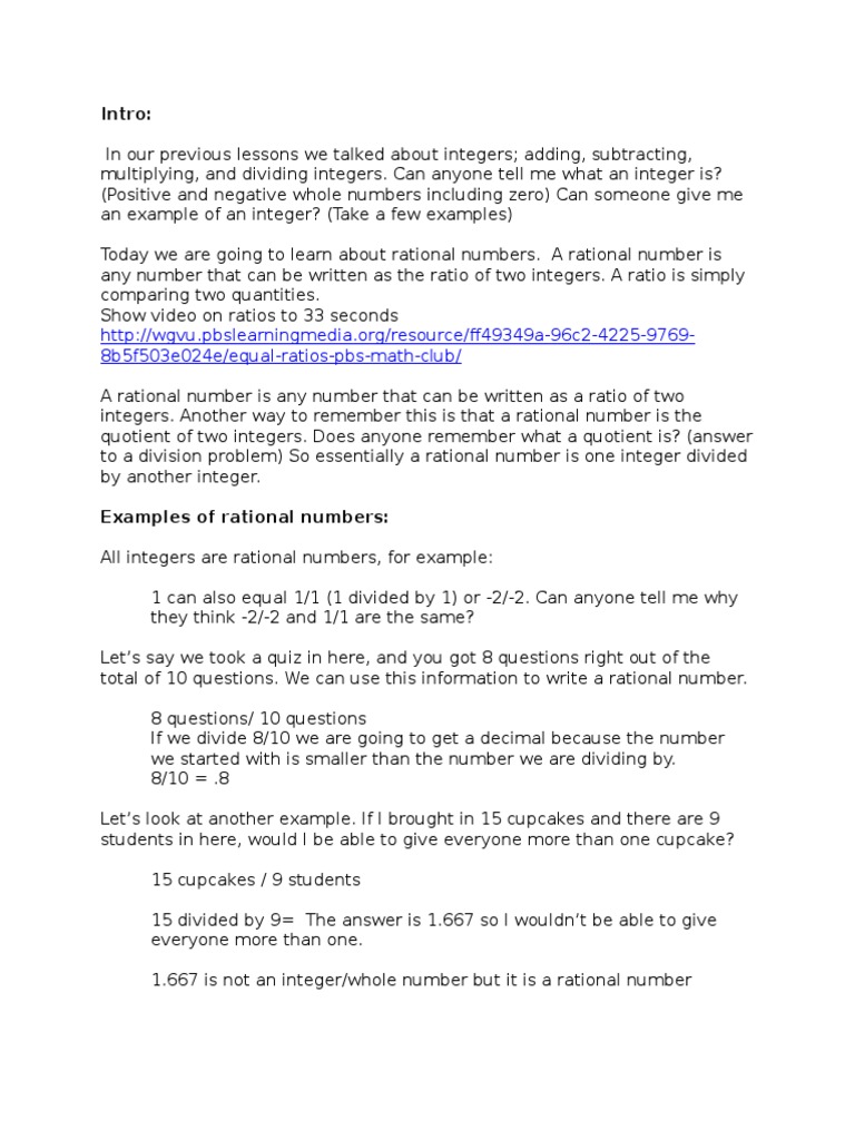 Understanding Rational Numbers Basics | PDF | Ratio | Numbers