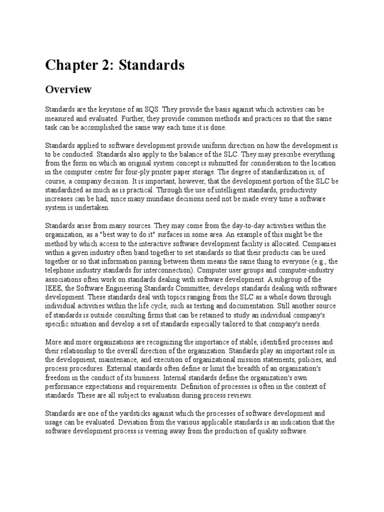 Chapter 2: Standards | PDF | Software Development Process | Software ...
