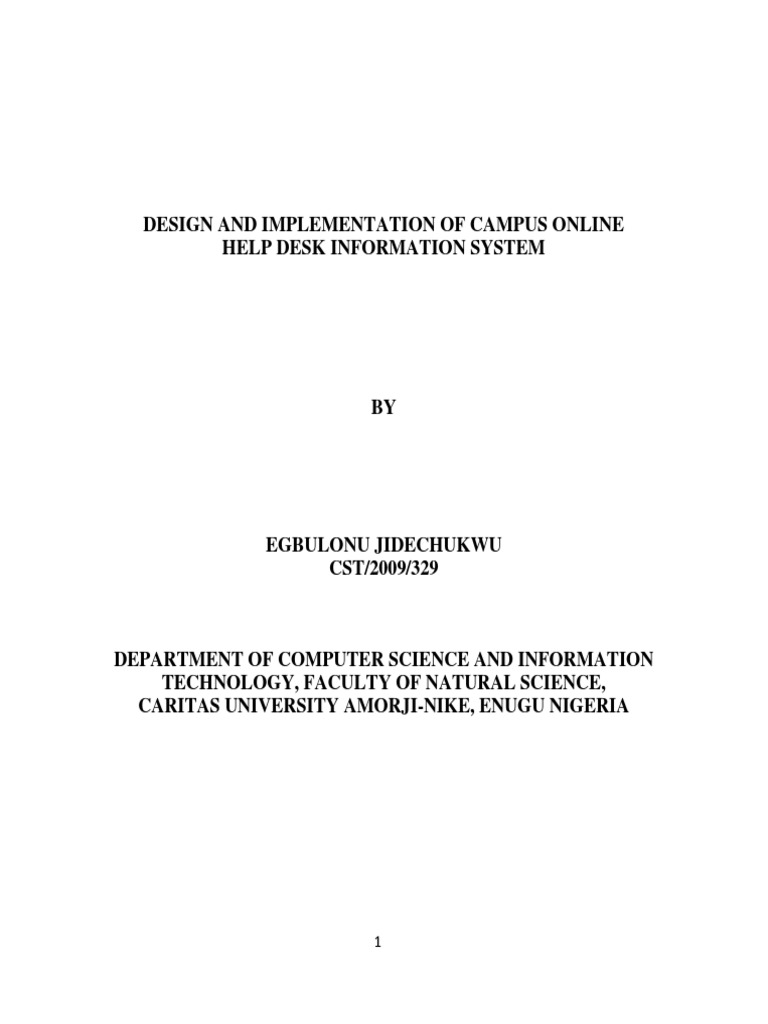 Design and Implementation of Campus Online Help Desk Information System | Download Free PDF ...