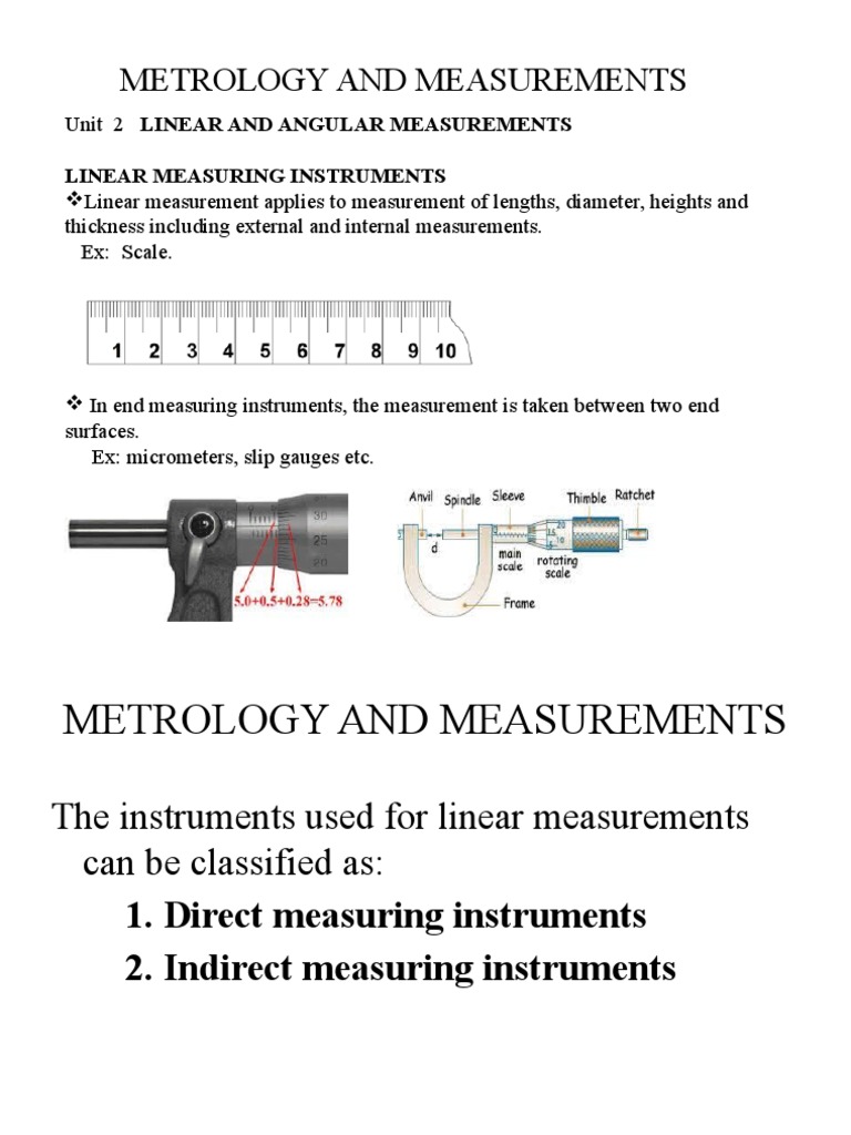 Metrology and Measurements: Linear Measuring Instruments | PDF | Engineering Tolerance ...