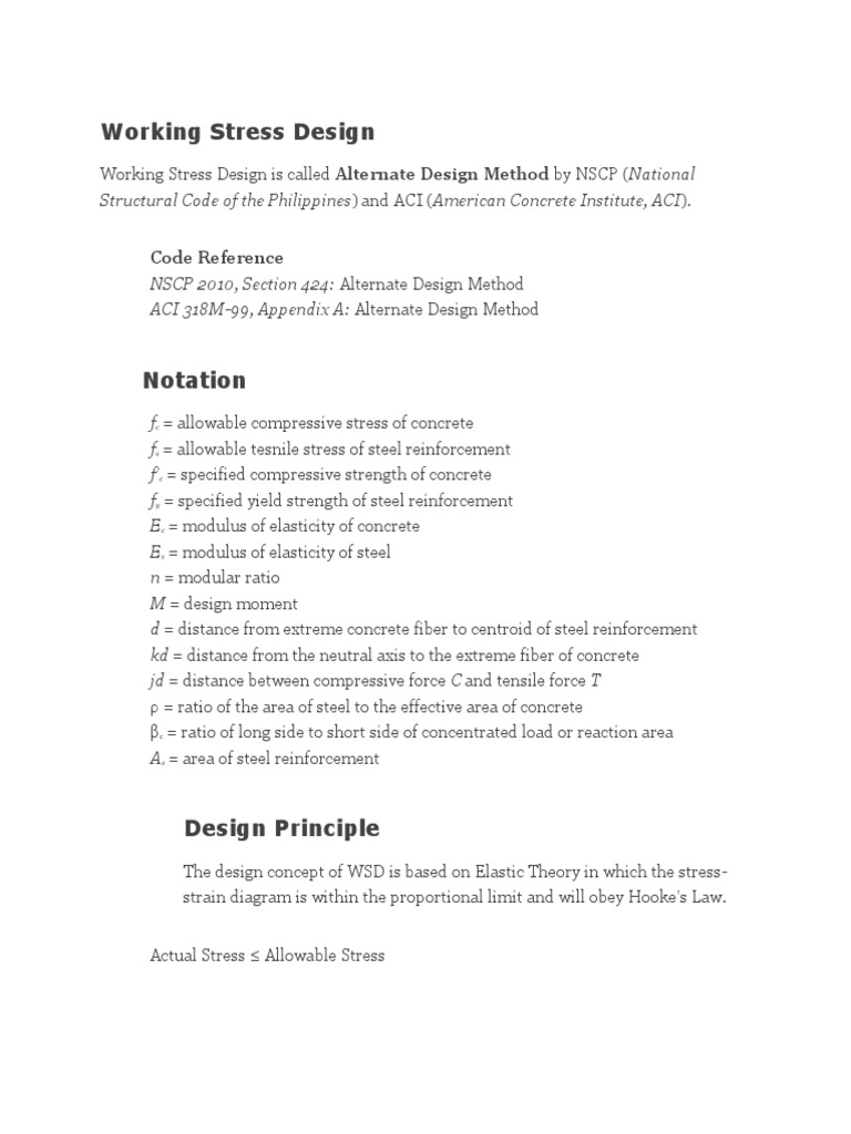 Working Stress Design | PDF | Bending | Stress (Mechanics)