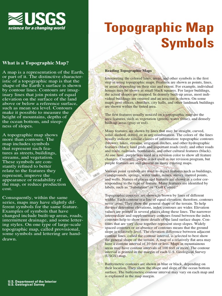 Usgs Map Symbology PDF | PDF | Contour Line | United States Geological ...