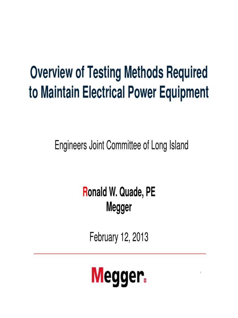 Electrical Testing Methods Overview | PDF | Transformer | Insulator ...