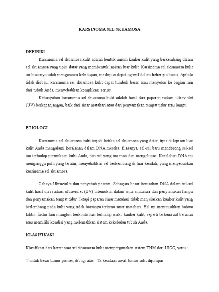 Karsinoma Sel Skuamosa: Gejala dan Penanganan | PDF