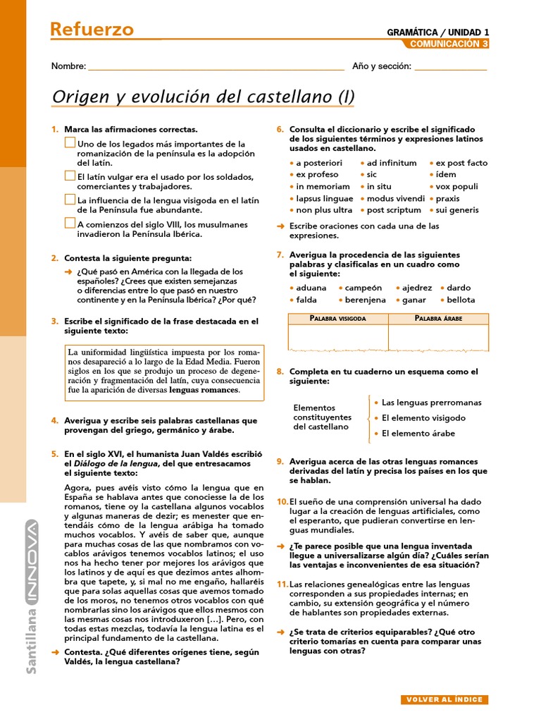 Orígenes del Castellano y su Evolución | PDF | Lengua española | latín