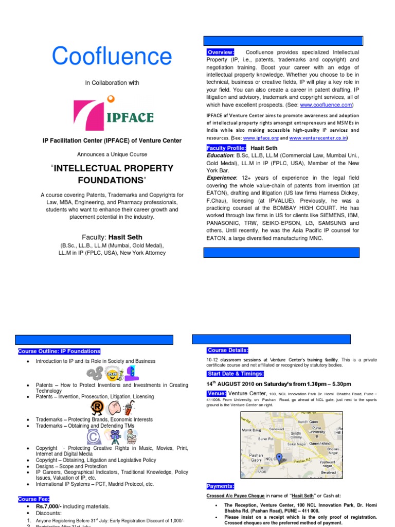 Intellectual Property Foundations Course - Coofluence and IPFACE | PDF ...