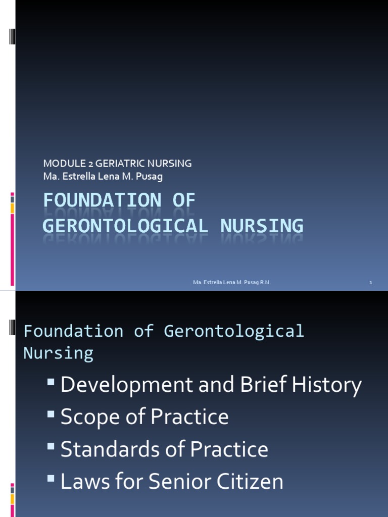 Foundation of Gerontological Nursing | PDF | Gerontological Nursing | Nursing