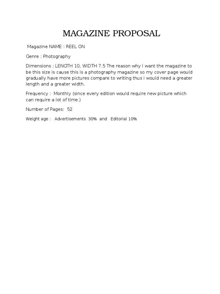 Magazine Proposal | PDF