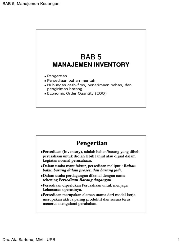 Manajemen Inventory | PDF