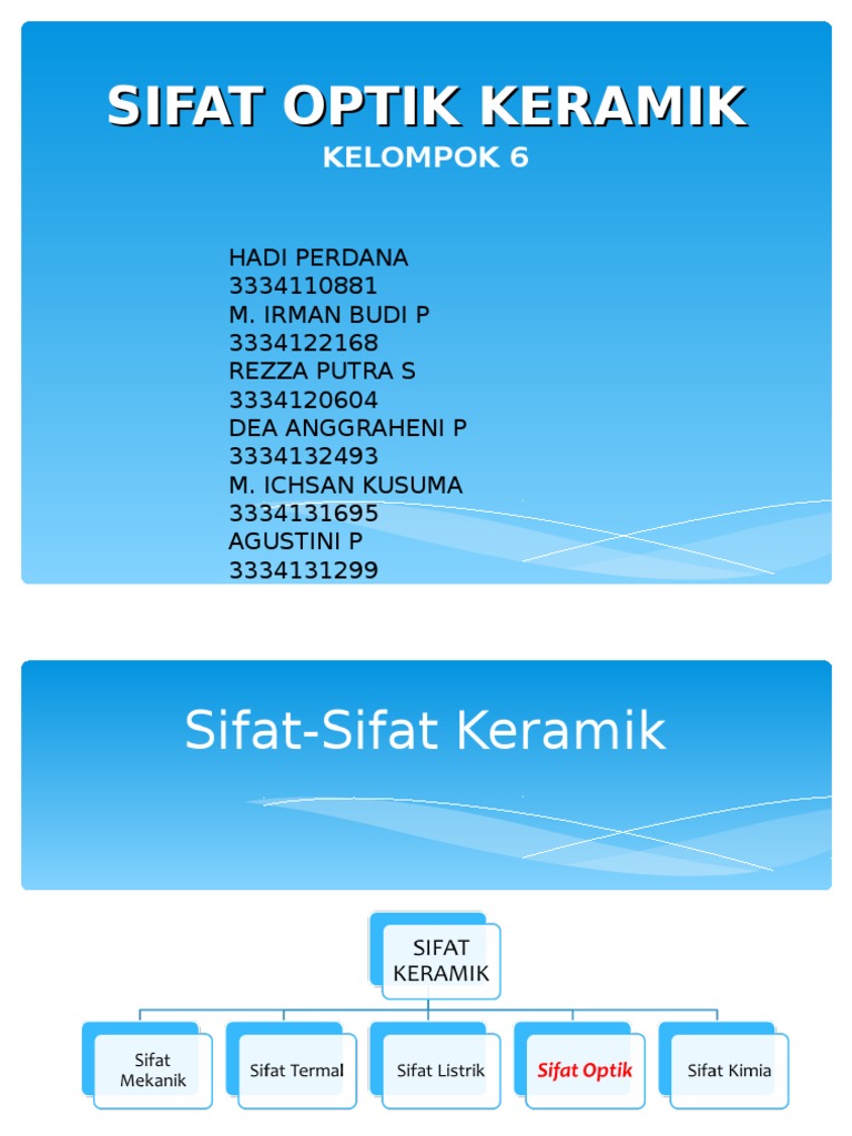 Sifat Optik Keramik | PDF