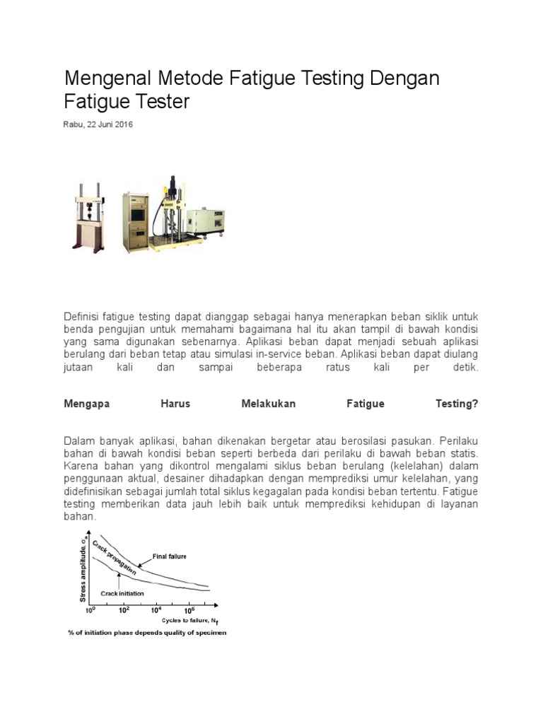 Mengenal Metode Fatigue Testing Dengan Fatigue Tester | PDF
