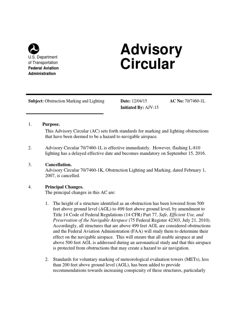 Advisory Circular: Purpose | PDF | Federal Aviation Administration ...