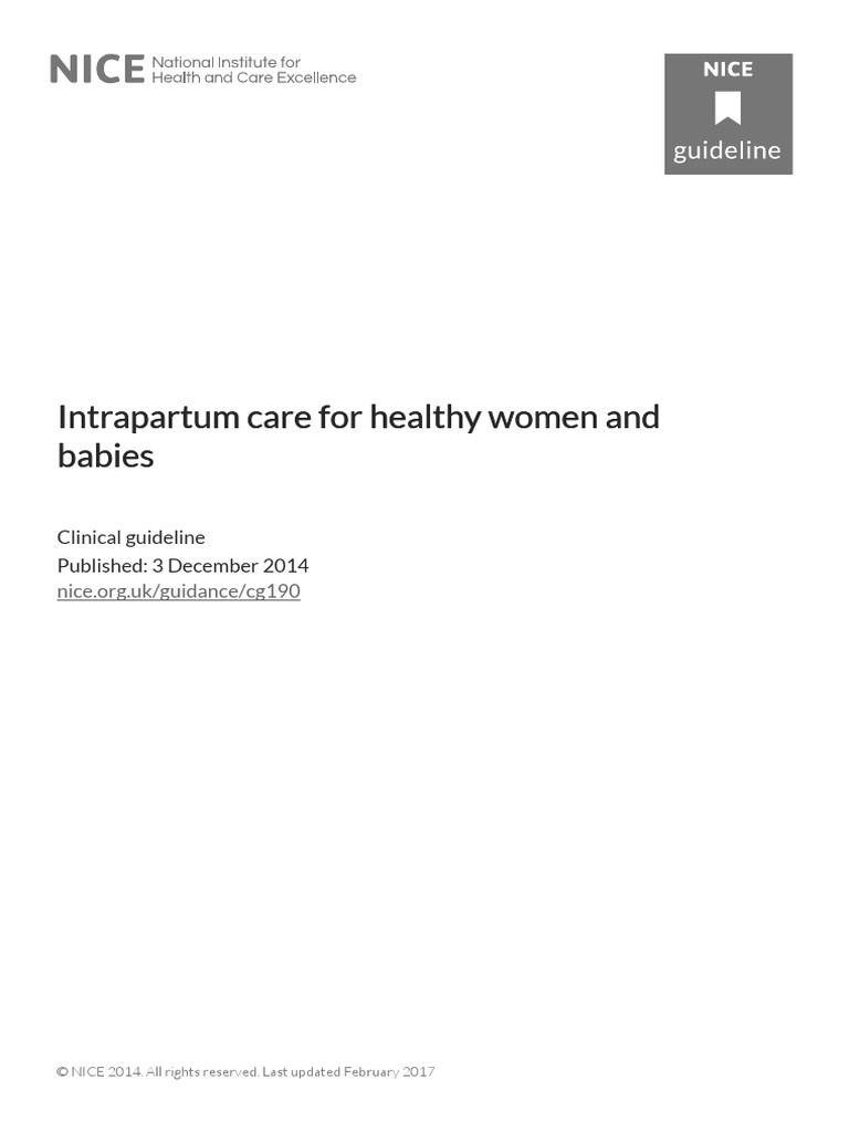 Intrapartum Care for Healthy Women and Babies 35109866447557 ...