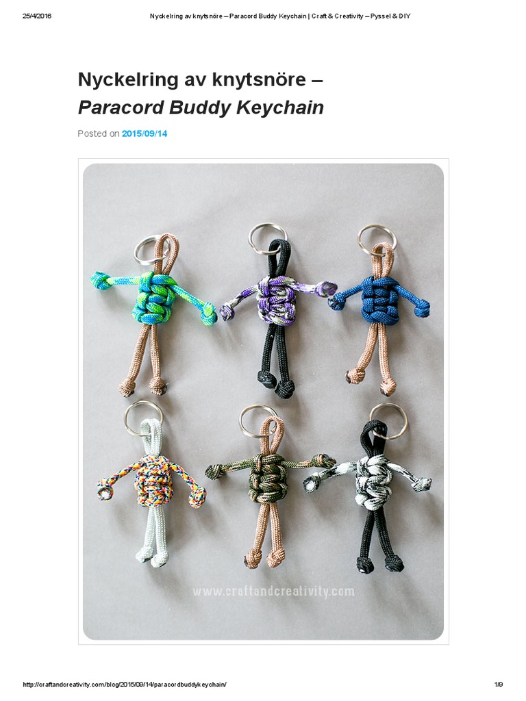 Paracord Buddy Keychain - Craft & Creativity - Pyssel & DIY | PDF