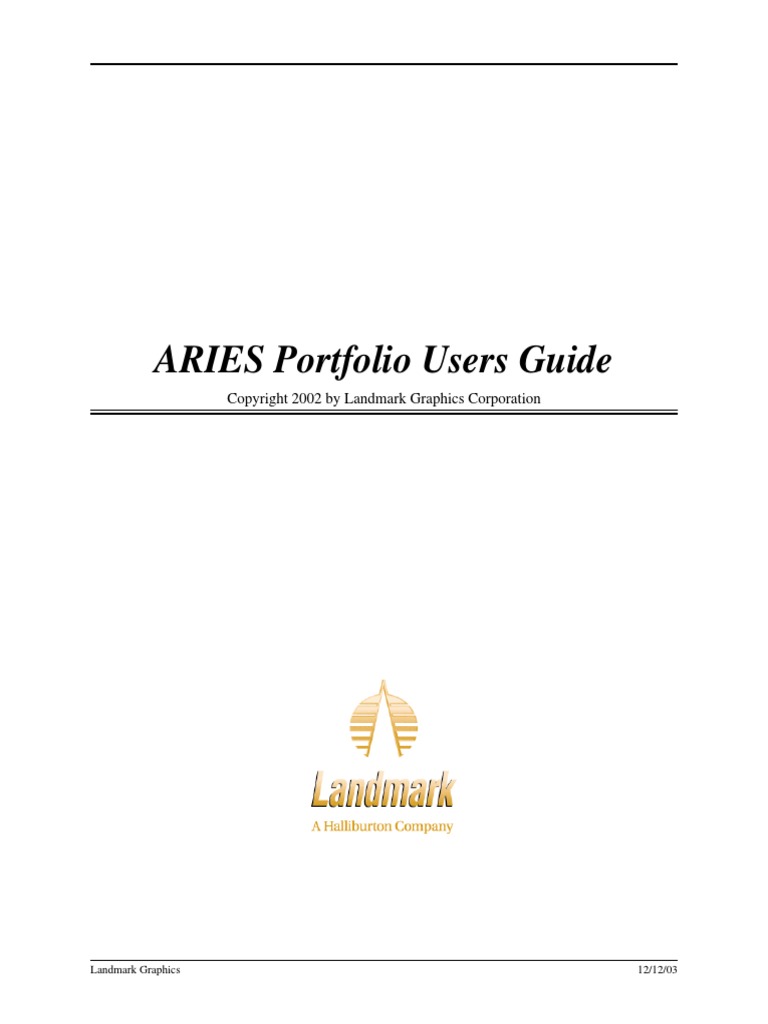 ARIES Portfolio Users Guide: Landmark Graphics 12/12/03 | PDF | Oracle ...