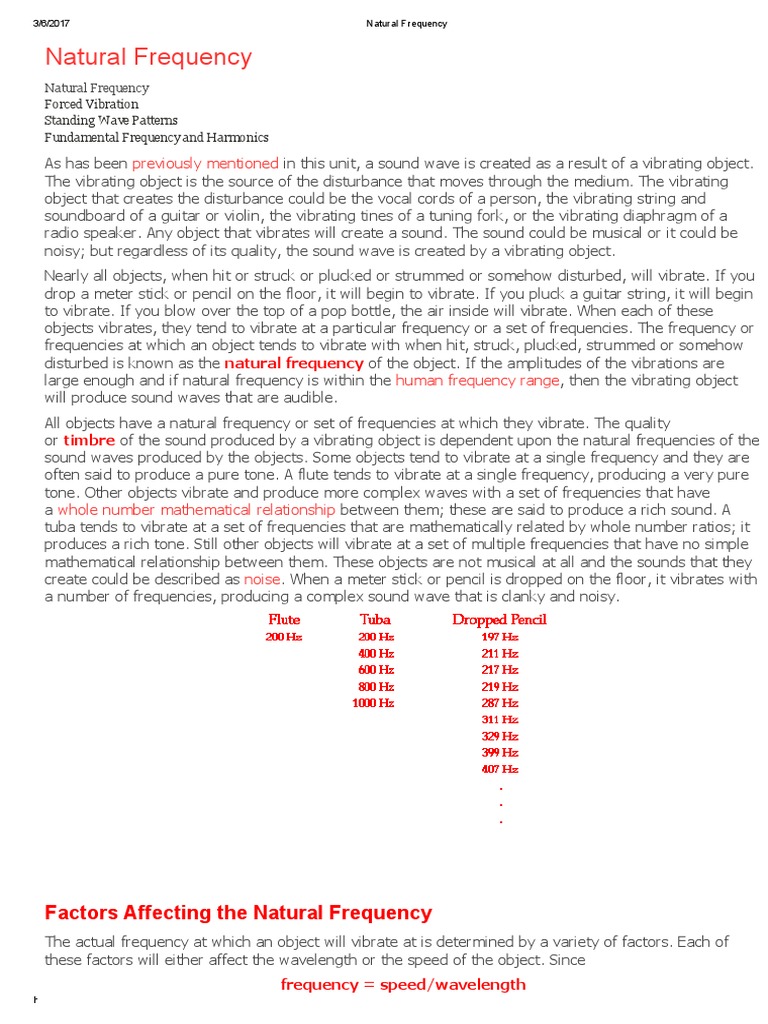 Exploring Natural Frequency Through Classroom Demonstrations | PDF ...