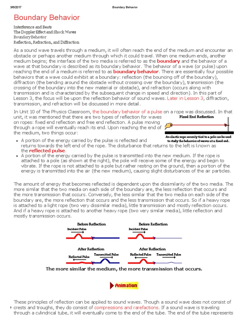 Boundary Behavior | PDF | Reflection (Physics) | Waves