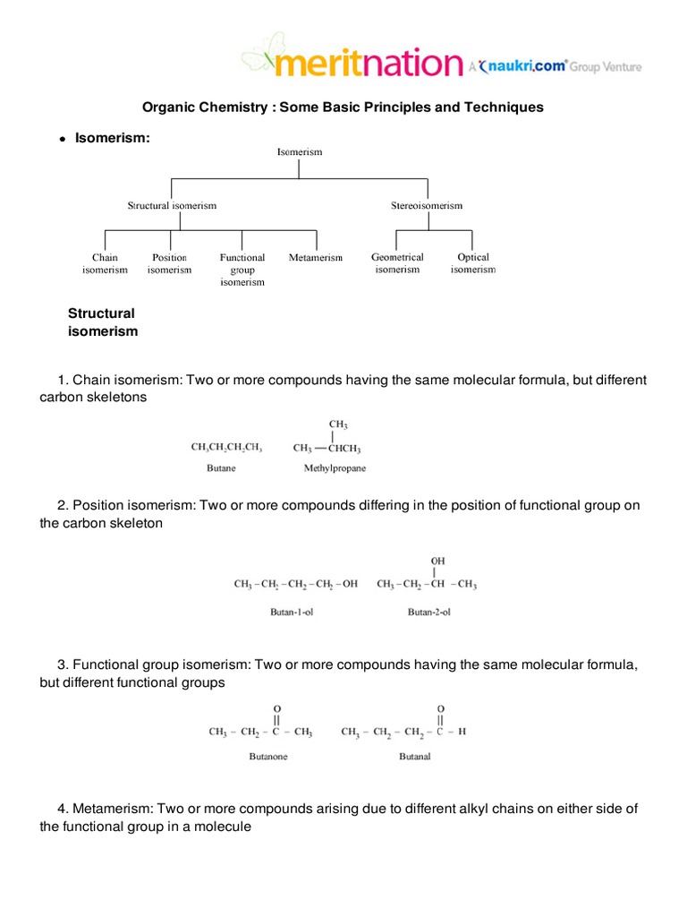 Isomerism and Reaction Mechanisms in Organic Chemistry | PDF