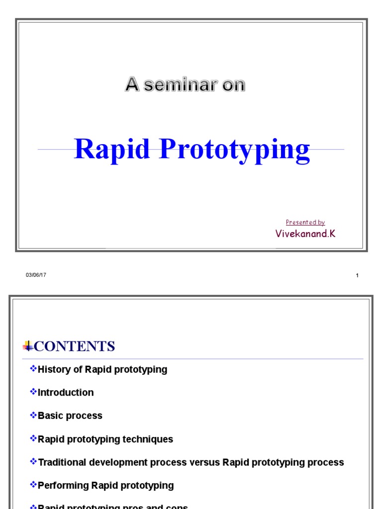 Rapid Prototyping PPT Seminar | PDF | Prototype | Computer Aided Design