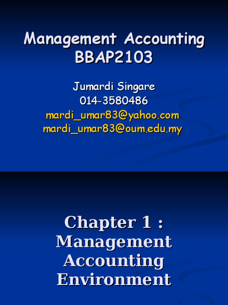 Management Accounting Overview: Chapter 1 | PDF | Inventory | Income ...