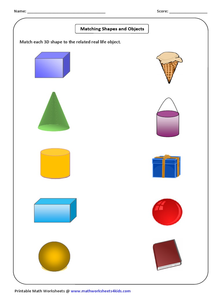 Matching Shapes and Objects: Match Each 3D Shape To The Related Real ...
