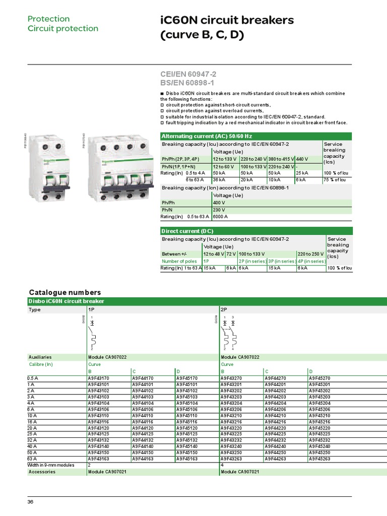 Data sheet-MCB PDF | Download Free PDF | Direct Current | Insulator ...