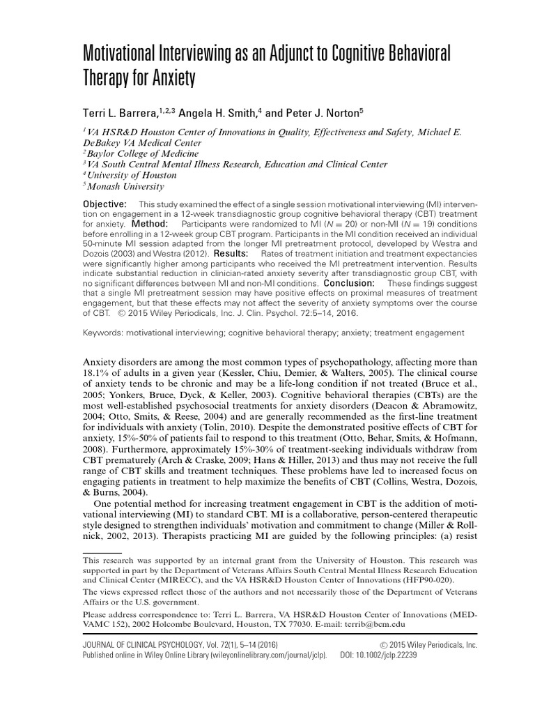 Motivtk | PDF | Cognitive Behavioral Therapy | Generalized Anxiety Disorder