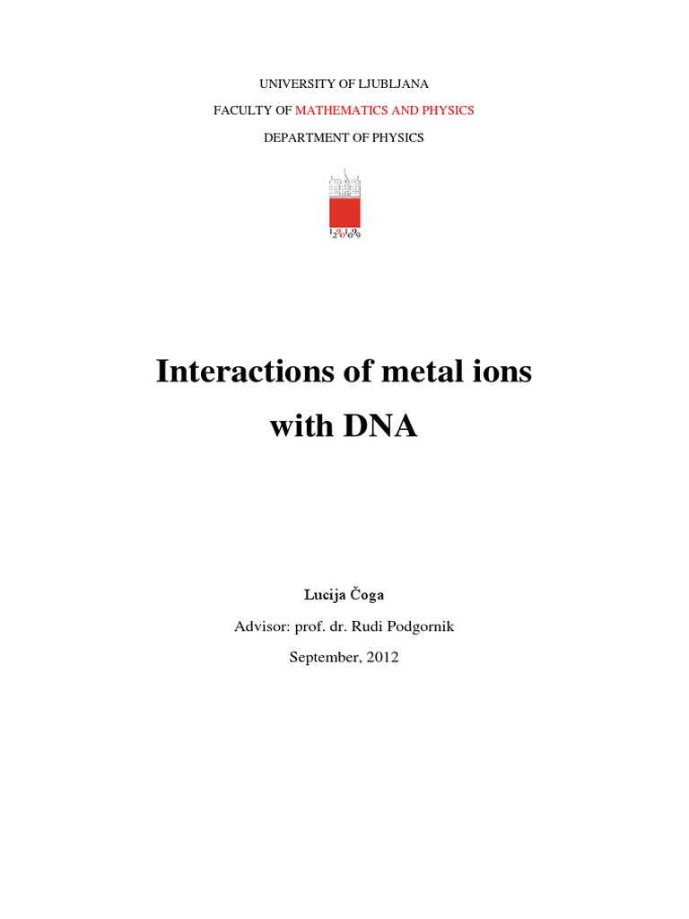 Metal Ions and DNA Interactions | PDF | Solvation | Dna