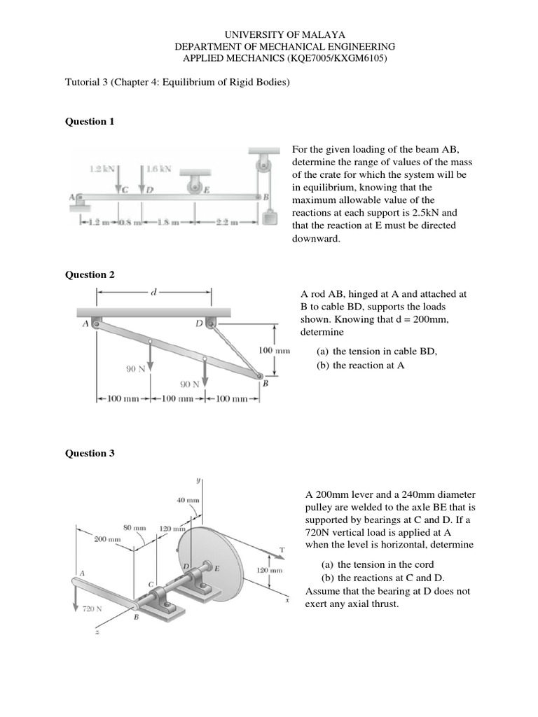 University of Malaya Department of Mechanical Engineering Applied ...