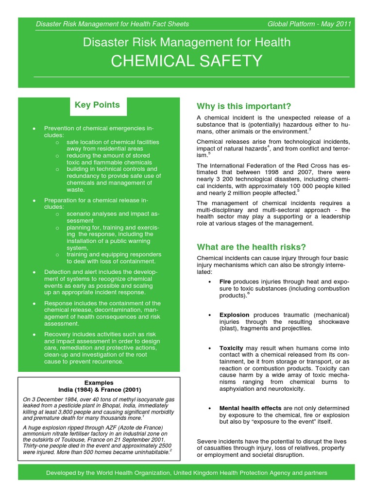 DRM Fact Sheet Chemical Safety | PDF | Risk | Risk Management