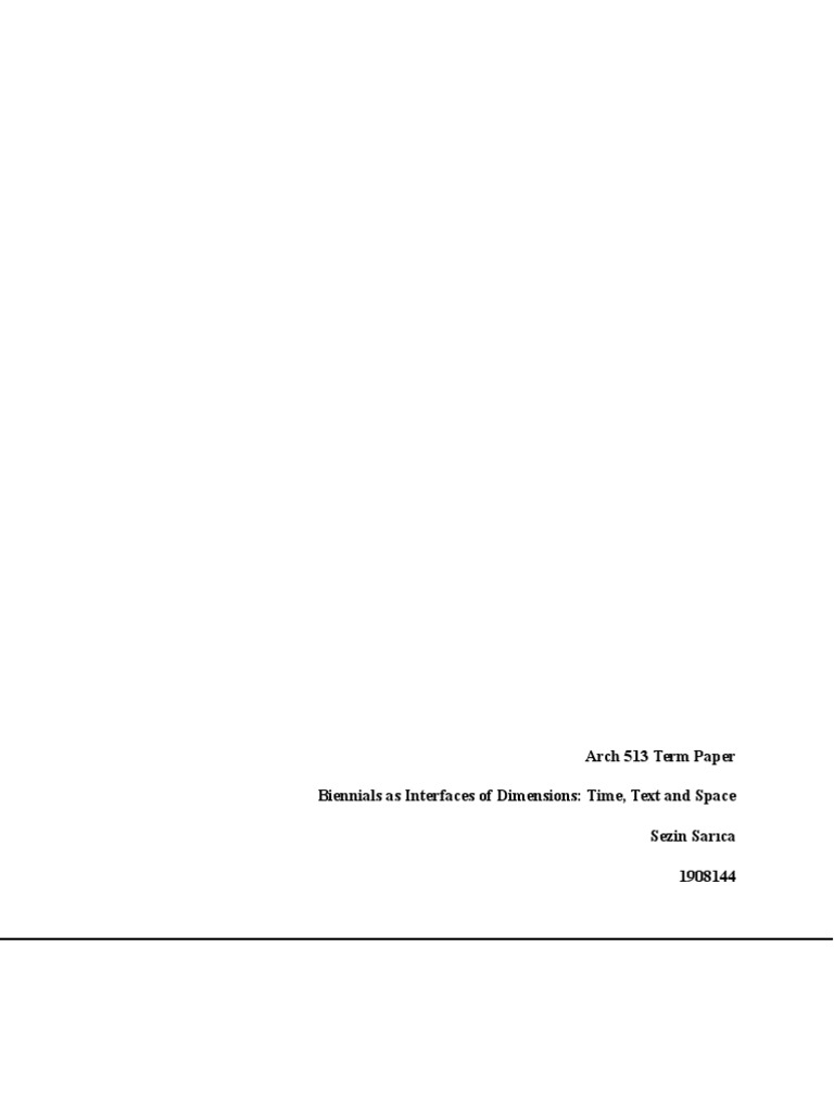 Biennials: Interfaces of Time and Space | PDF | Space | Time