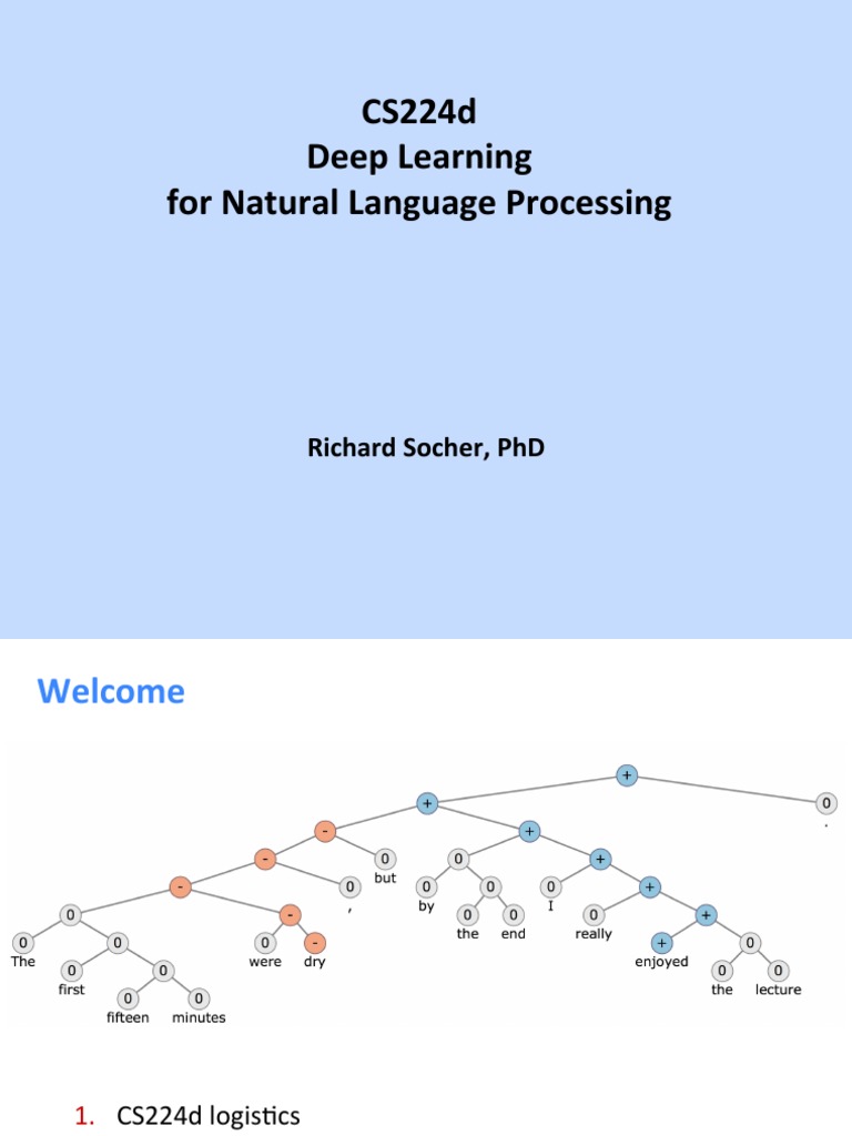 Cs224D Deep Learning For Natural Language Processing: Richard Socher, PHD | PDF | Deep Learning ...