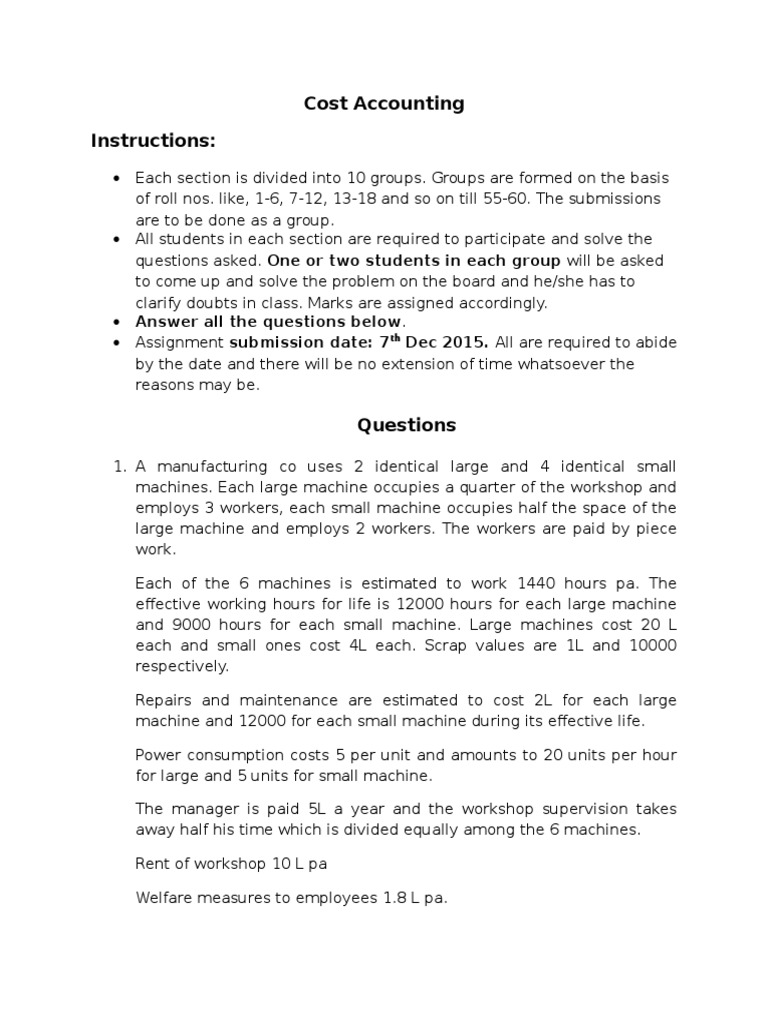 Ca Assignment Questions Pdf Depreciation Expense