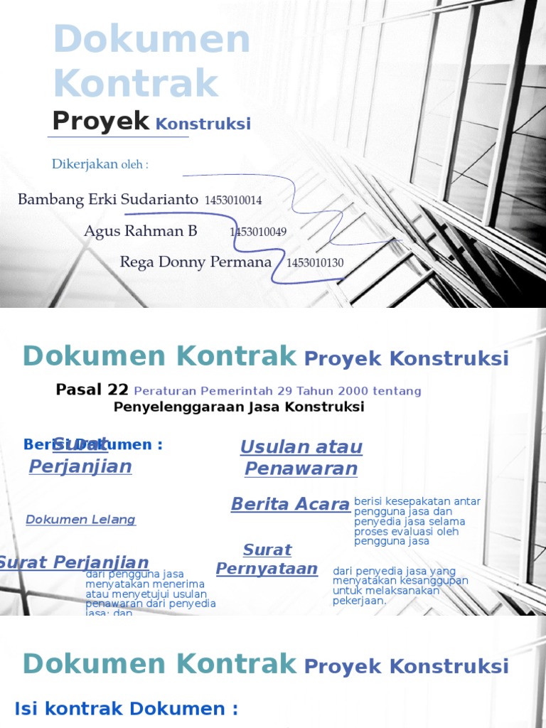 Dokumen Kontrak Konstruksi | PDF