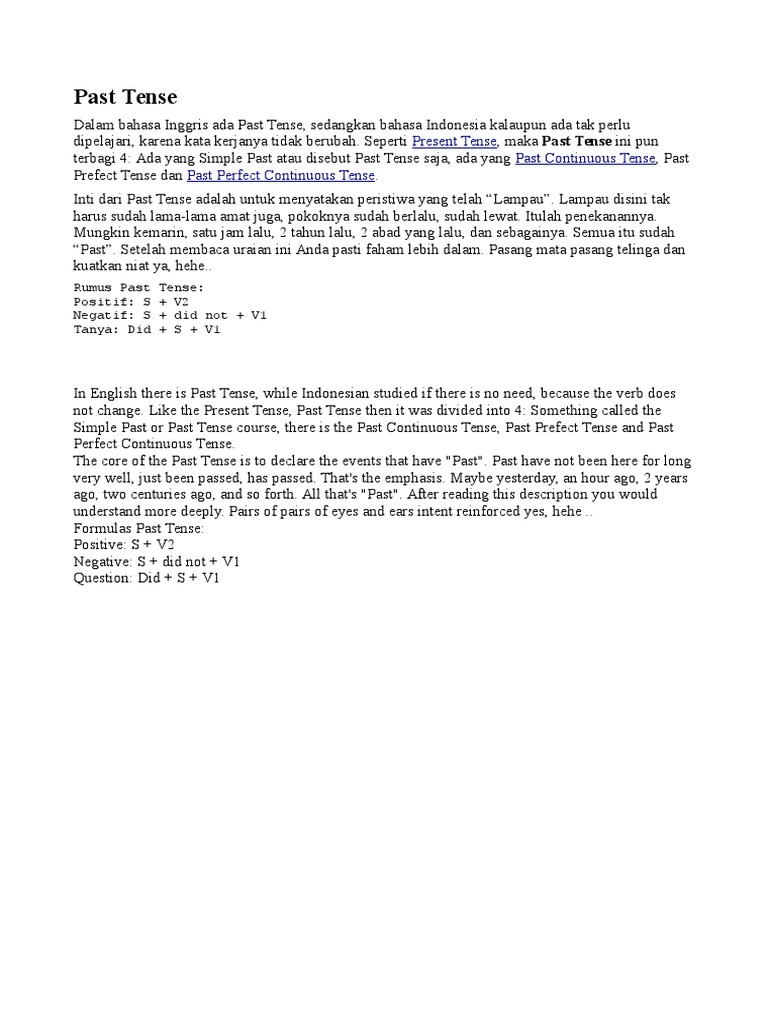 Understanding English Past Tense | PDF