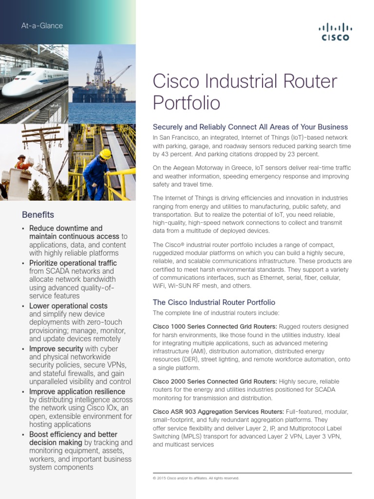 Cisco Industrial Router Portfolio: Benefits | PDF | Internet Of Things ...