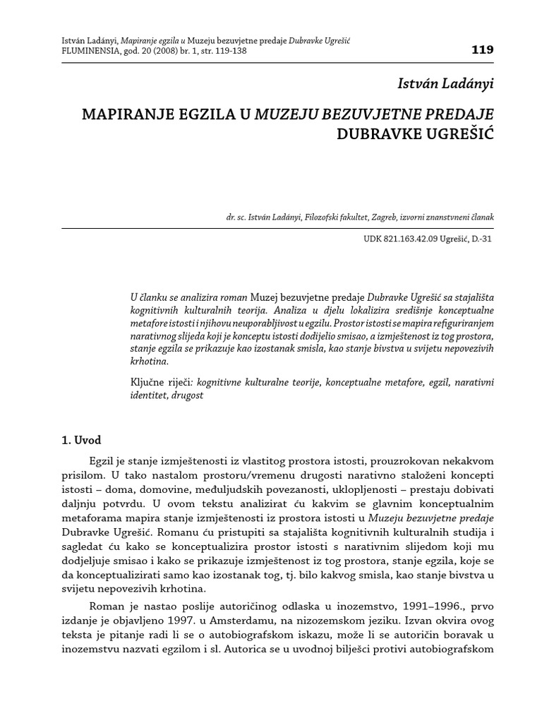Egzil - Ugrešić PDF | PDF