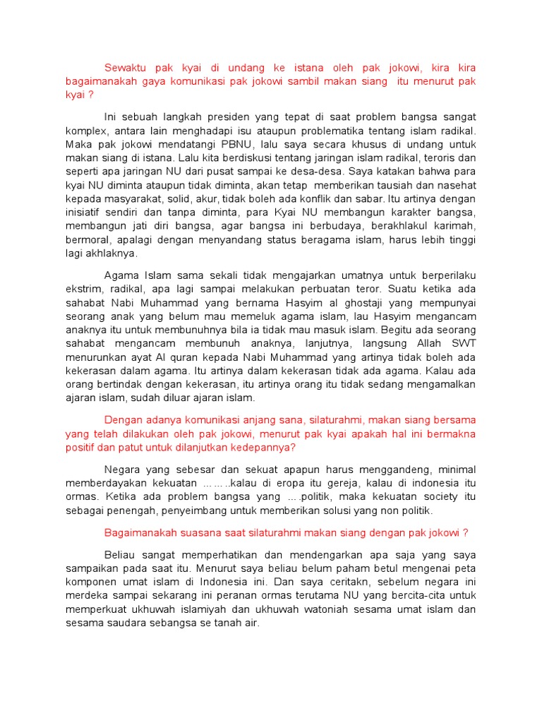 Transkrip Wawancara Kyai Aqil | PDF