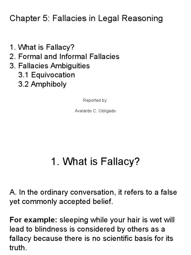 Chapter 5: Fallacies in Legal Reasoning | PDF | Fallacy | Ambiguity