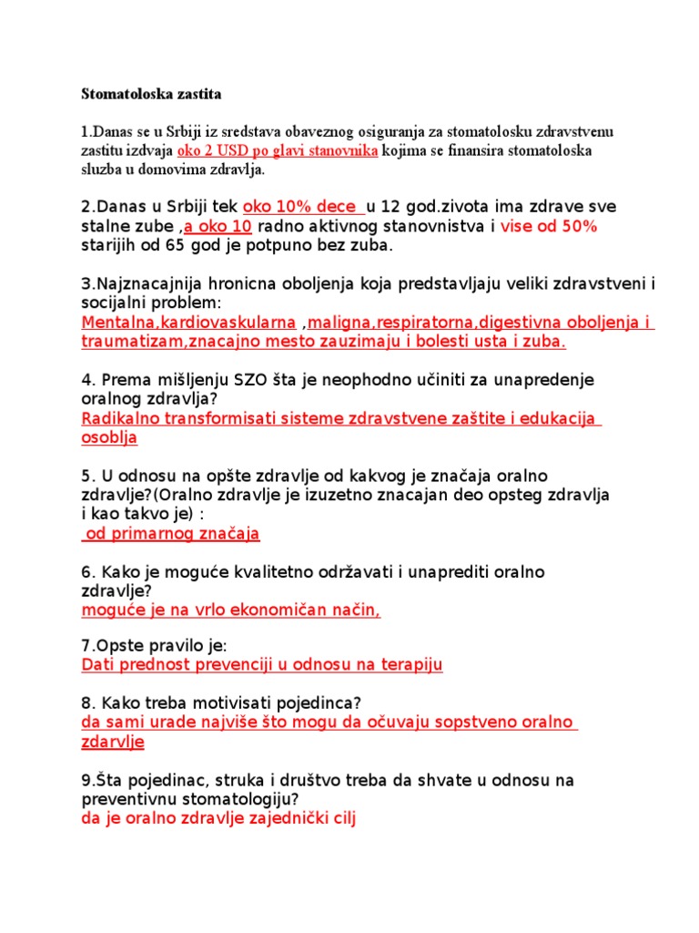 Stomatoloska Zastita | PDF