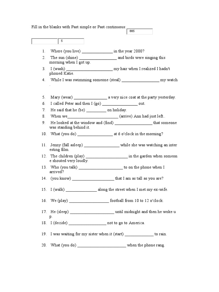 Past Simple and Past Cont | PDF