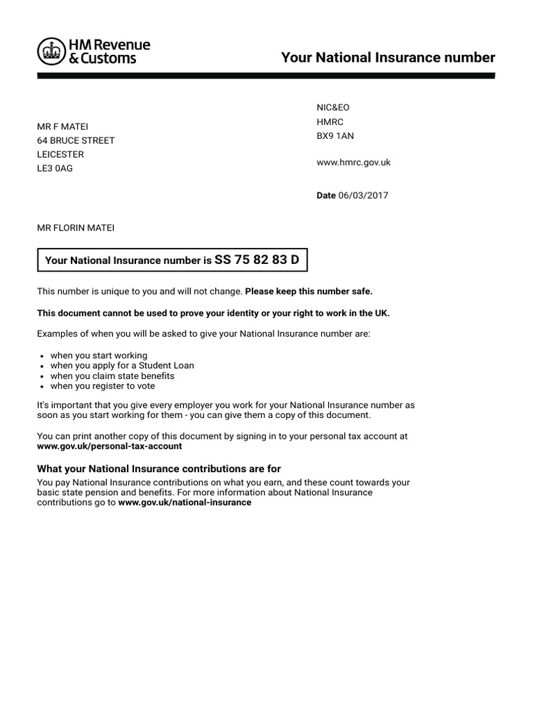 Print Your National Insurance Summary | PDF | Business | Finance ...