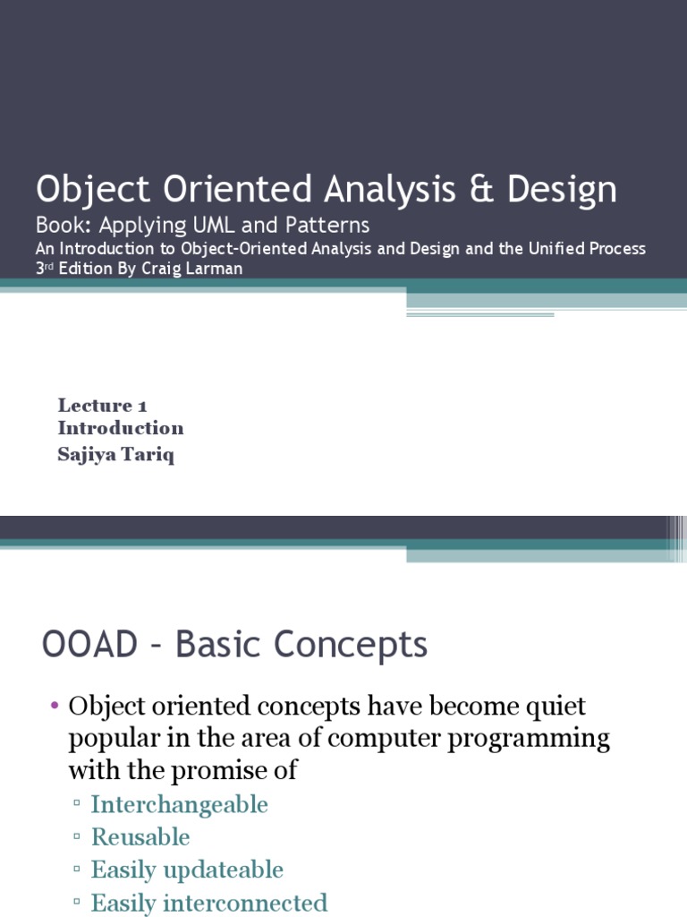 Object Oriented Analysis & Design: Book: Applying UML and Patterns | PDF | Object (Computer ...