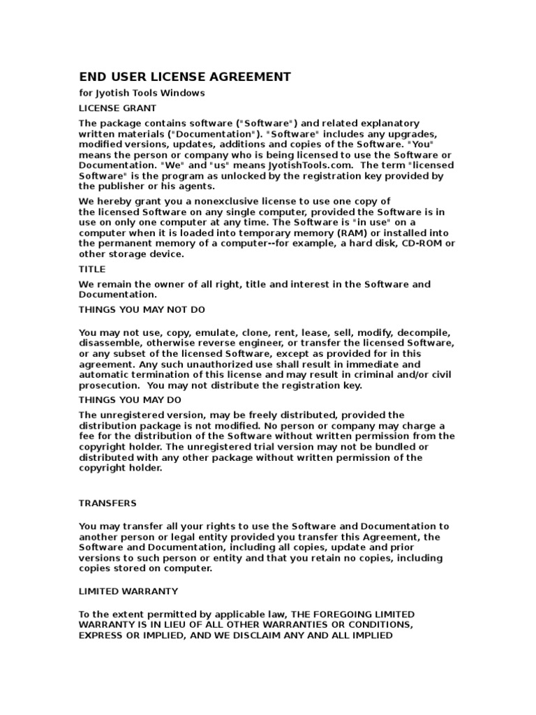 End User License Agreement | PDF | License | Software