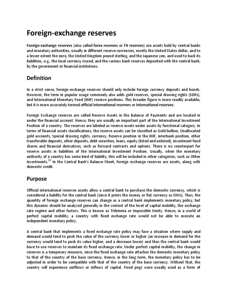 Foreign Reserve 2 | PDF | Foreign Exchange Reserves | Monetary Policy
