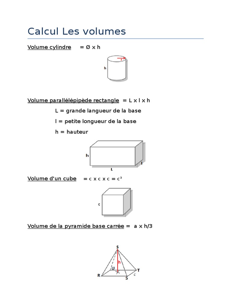 Calcul des volumes géométriques | PDF