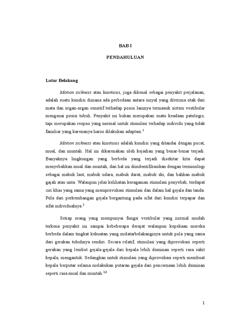 Referat Motion Sickness | PDF