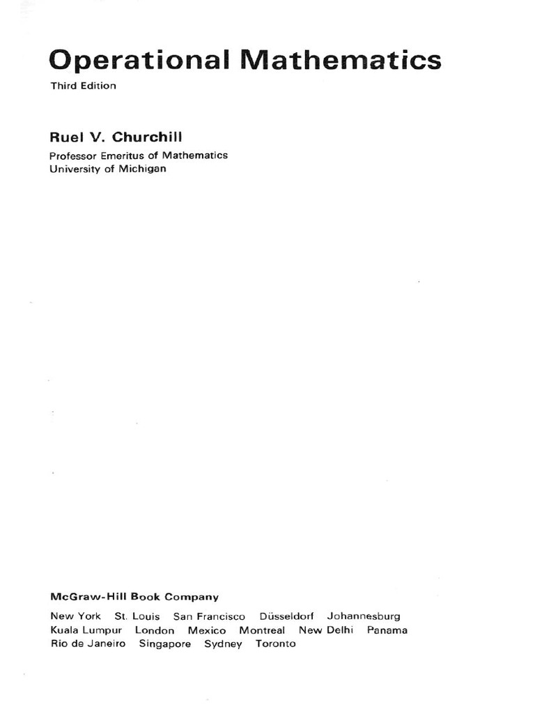 Churchill, R. v. - Operational Mathematics | PDF | Laplace Transform ...